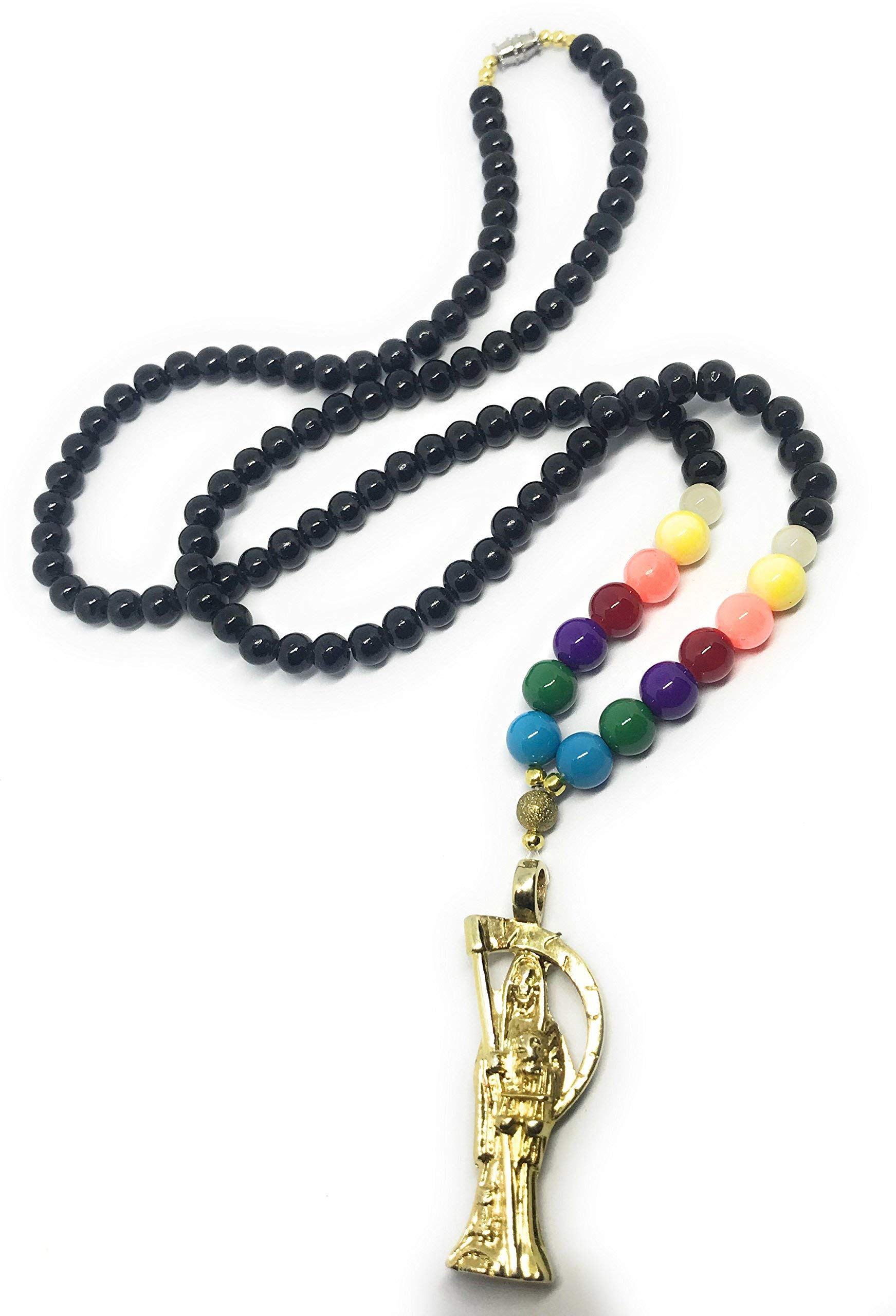 Holy Death?s 7 Powers Rosary. Rosario 7 potencias de la Santa Muerte.