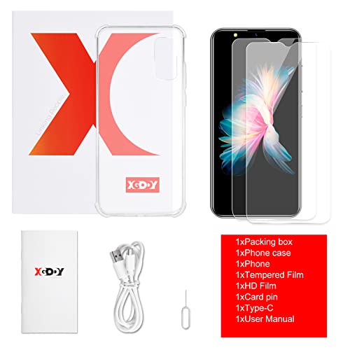 Xgody V40 Unlocked Cell Phones, 6.1 Inch 4G Smartphones, Android 10.0 OS with Free Dual SIM Quad Core, Dual 5MP Camera, 3000 mAh Battery, Face Unlocking (Black)