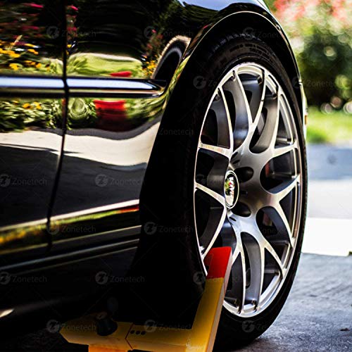 Zone Tech 2-Pack Security Wheel Chock Lock- Trailer Clamp Boot Tire Claw - Premium Quality Heavy Duty Stabilizer Anti- Theft -Protective for Parking Car, Trailer, Truck and SUV