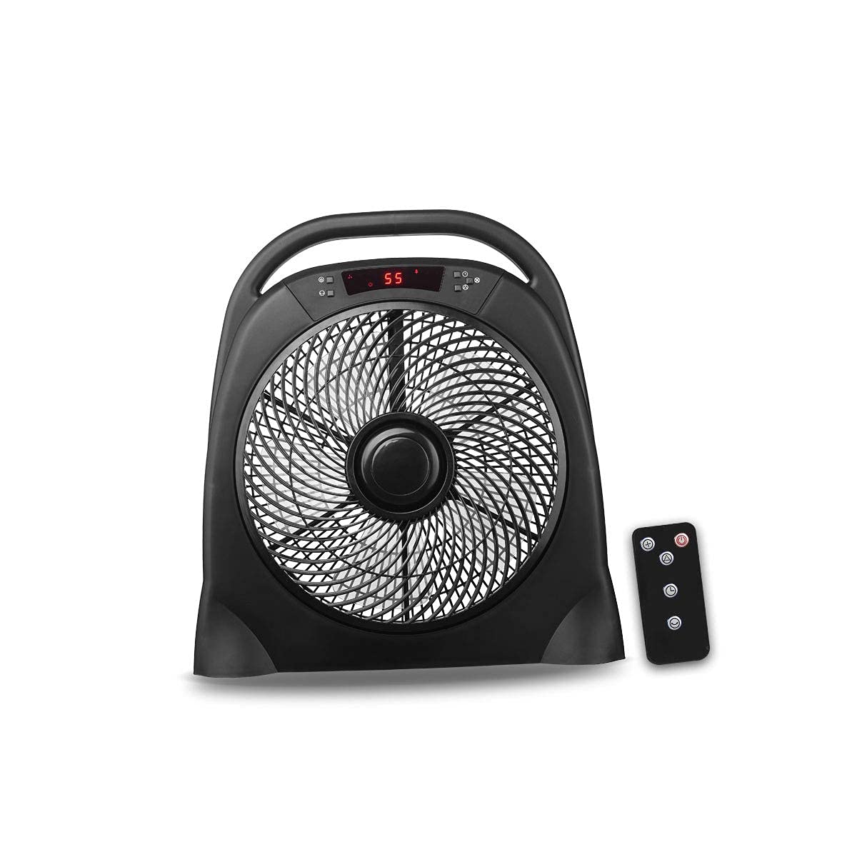 HYD-Parts 12inch 3 Speed Table Fan Floor Fan with Remote Control, Air-Circulator Home Fan Office Fan with Timer,Black