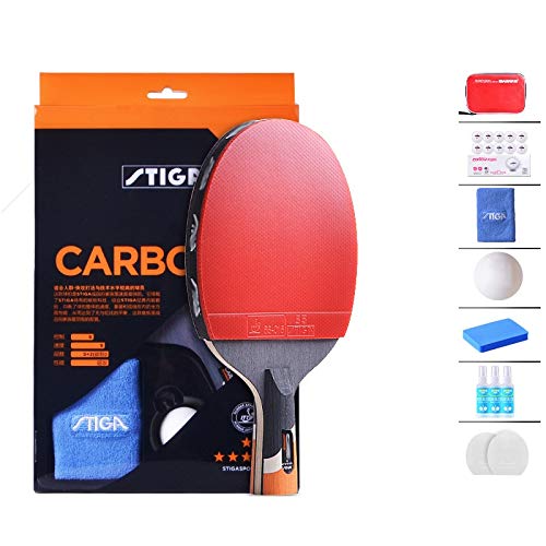 Hewen-Ping Pong Set Professional Pingpong Racket Table Tennis Bat Ping Pong Bat Set with 2 Rackets, 11 Balls and 1 Racket Bag Table Tennis Bat (Size : Short)
