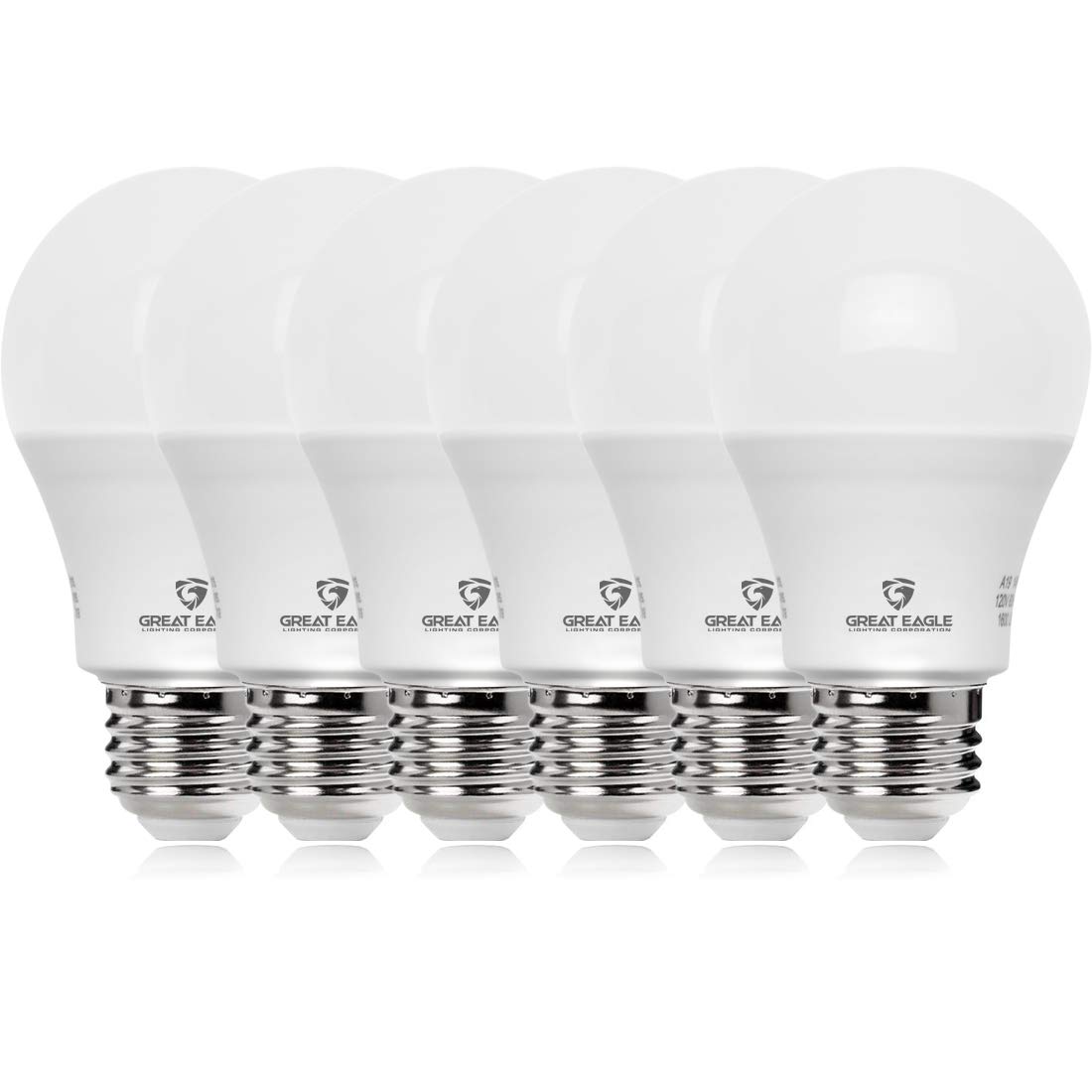 GREAT EAGLE LIGHTING CORPORATION 100W Equivalent LED Light Bulb 1500 Lumens A19 4000K Cool White Non-Dimmable 15-Watt UL Listed (6-Pack)