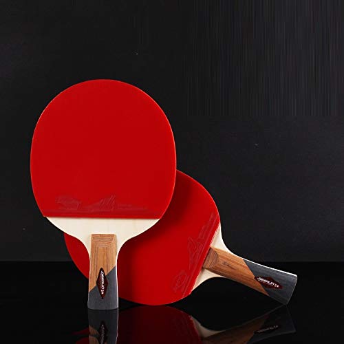 Hewen-Ping Pong Set 5-Star Professional Durable Table Tennis Racket Table Tennis Bat Ping Pong Bat Set with 2 Rackets, 10 Balls Table Tennis Bat (Size : Short)
