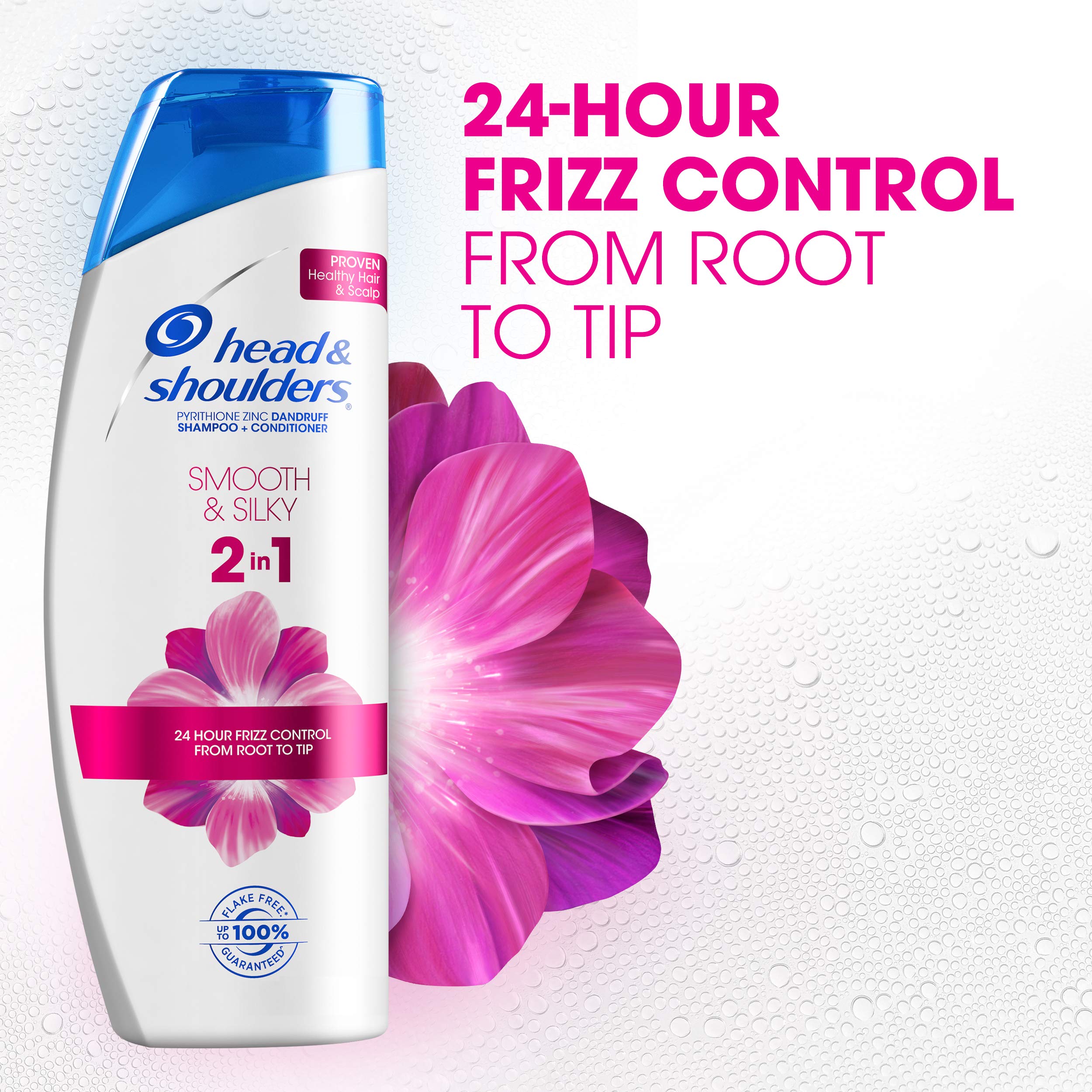 Head & Shoulders Smooth & Silky Paraben Free 2in1 Dandruff Shampoo and Conditioner, 21.9 fl oz