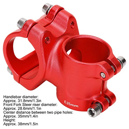 Kadimendium Colorful Bike Stem, Handlebar Short Stem, Durable Bicycle Handlebar Riser Sturdy Downhill Bikes for Road Bikes Mountain Bikes for Fixed Gear Bikes(red)