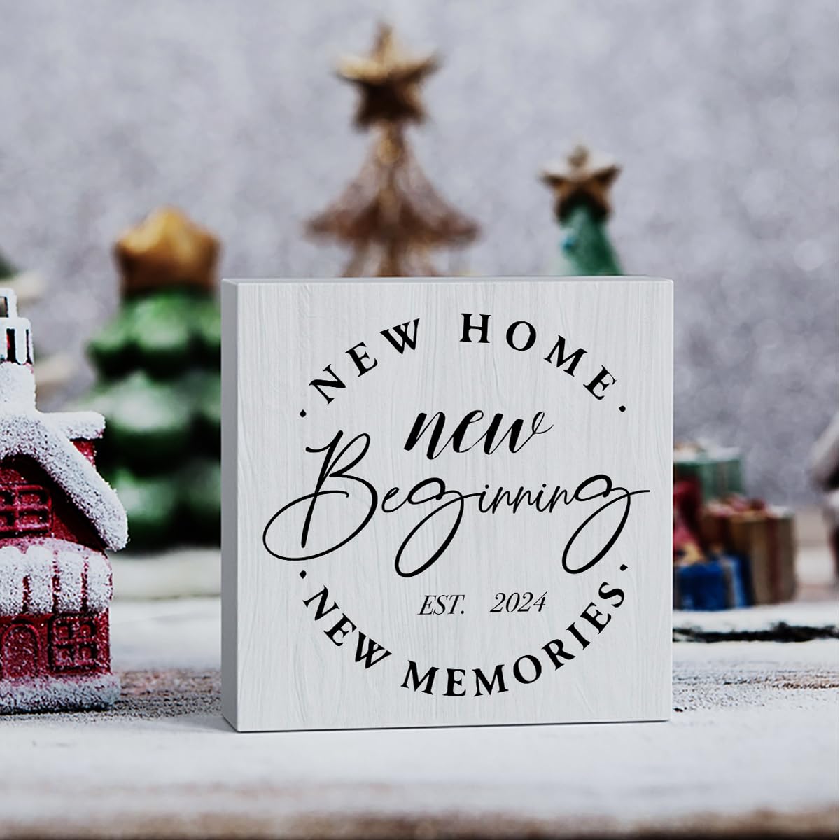 Great Housewarming Gifts New Home Gift Ideas Great Housewarming Gift New Home Decor Rustic Home Accessories Decor New Home New Beginning New Memories Wooden Box 5.1 x 5.1 Inches.