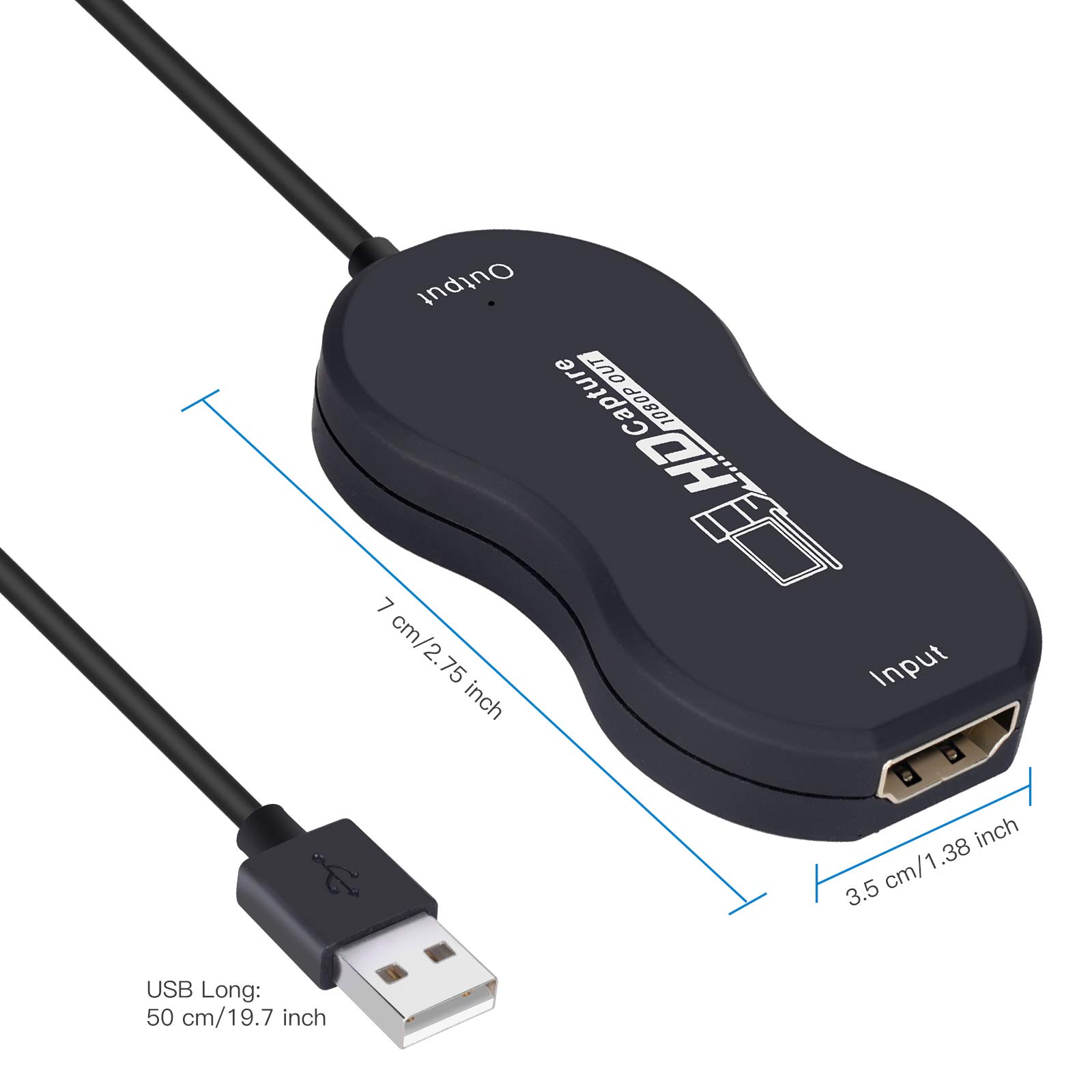 HDMI Video Capture Card 1080P, Cam Link Card Game Capture Card Audio Capture Adapter HDMI to USB Record Capture Device for Streaming, Live Broadcasting, Video Conference, Teaching, Gaming