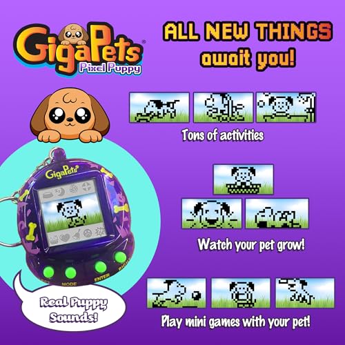 Giga Pet Virtual Pet for Kids Ages 5 and Up, 90s Throwback, 2-in-1 T-Rex Dinosaur | Upgraded Collector’s Edition | Kids Learn to Take Care of a Pet