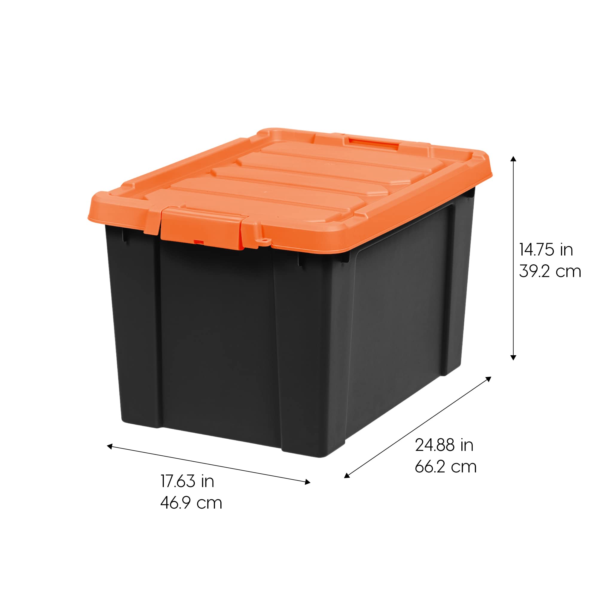 IRIS USA 19 Gallon Heavy-Duty Plastic Storage Bins, 2 Pack, Store-It-All Container Totes with Durable Lid and Secure Latching Buckles & IRIS USA 3 Gallon Heavy-Duty Plastic Storage Bins, 5 Pack