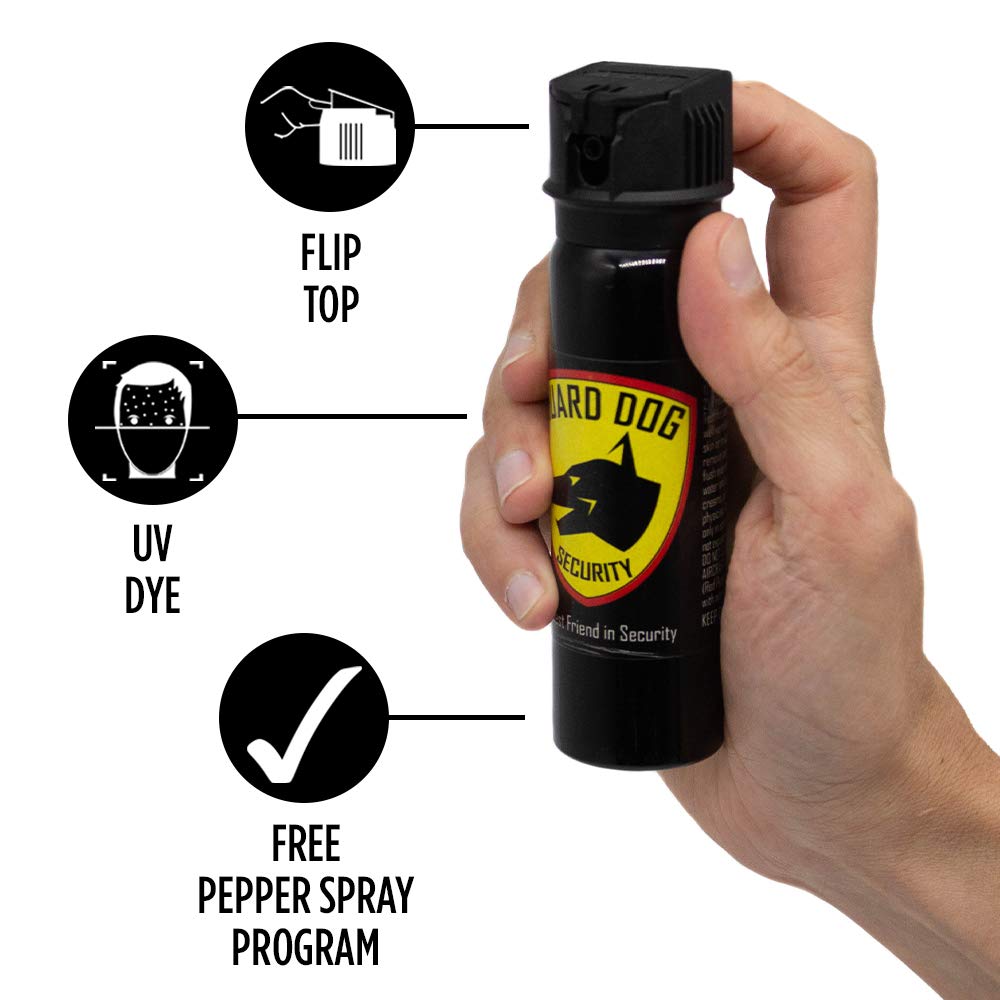 Guard Dog Security Fogger 4 oz Pepper Spray for self defense - Police Strength with Flip Top Design – Up to 25 Bursts – 3 PACK