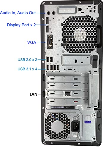 HP EliteDesk 800 G3 Tower Computer, Intel i7-6700, 8GB RAM, 512GB SSD, DisplayPort, DVD-RW, USB-Type-C, Wi-Fi, Bluetooth - Windows 10 Pro (RENEWED)