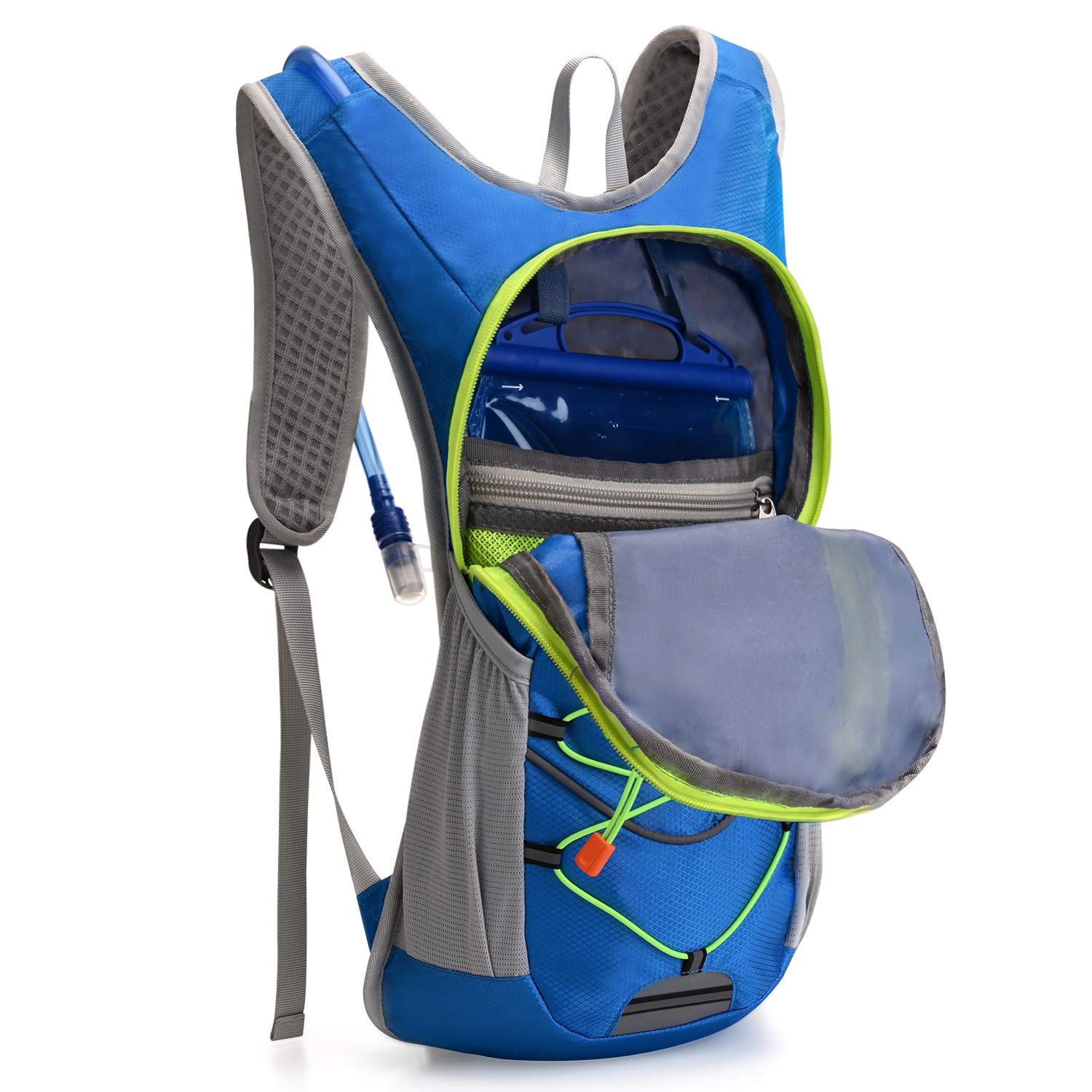 Hydration Backpack, Lightweight Hydration Pack, Water Backpack Pack with 2L Hydration Water Bladder , Suitable for Men Women Kids Biking,Hiking,Camping, Cycling, Running, and Music Festival(Blue)