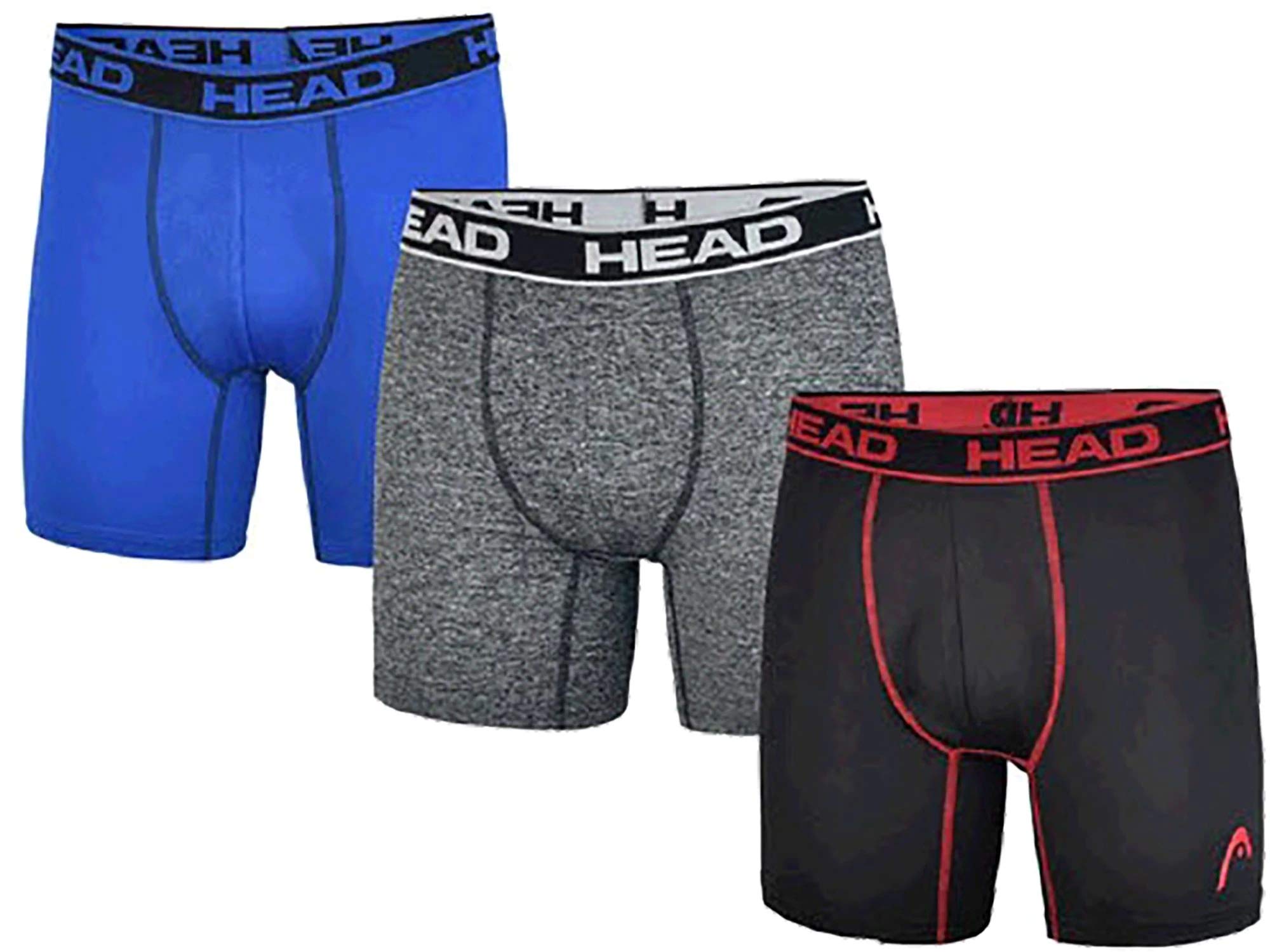 HEAD Mens Boxer Briefs -Performance or Cotton Stretch 12-Pack Tagless Medium