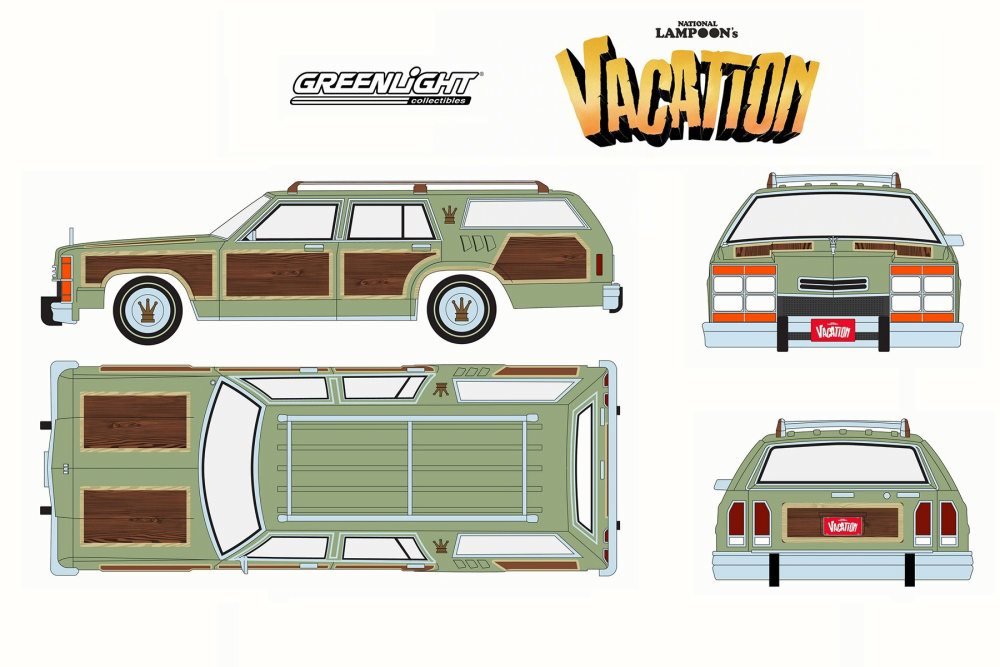 Greenlight National Lampoon's Vacation Family Truckster Wagon Queen 19013 - 1/18 Scale Diecast Model Toy Car
