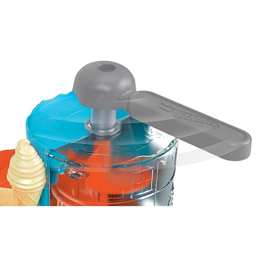 Hot Wheels Downtown Ice Cream Meltdown Playset