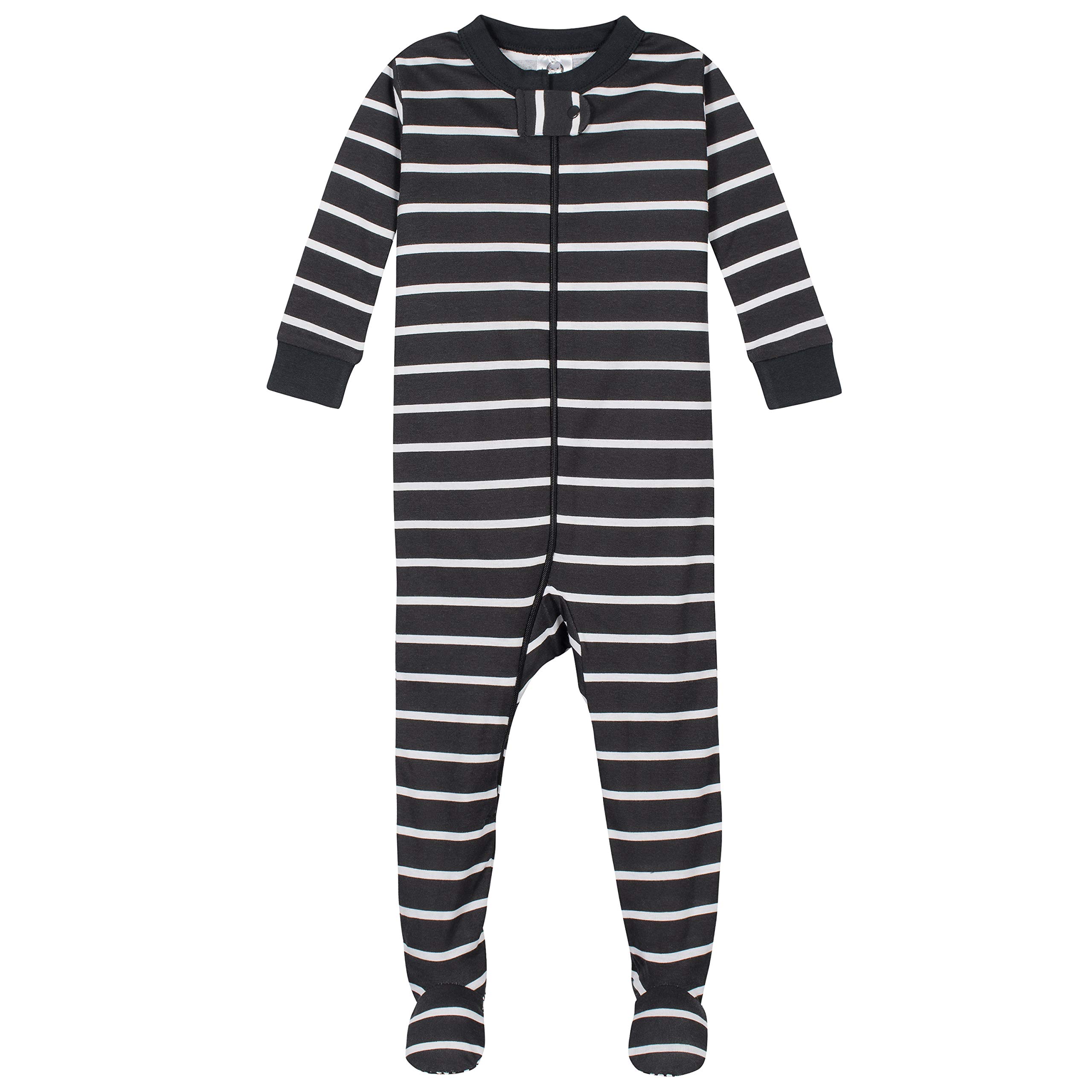 Gerber Baby Boys' 4-Pack Footed Pajamas, Dinosaurs Space Grey, 24 Months