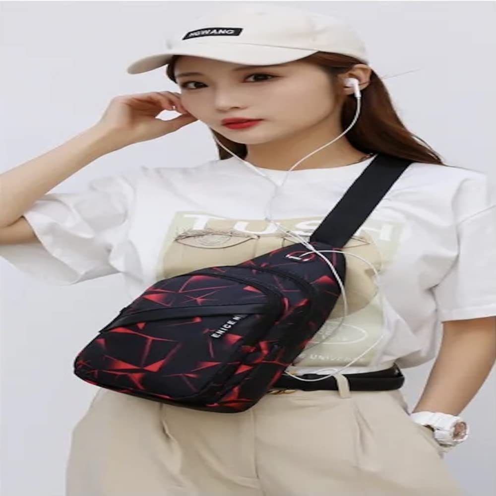 Multipurpose Sling Shoulder Crossbody Chest Bag With Adjustable Strap, Lightweight For Walking Running Cycling Hiking Travel