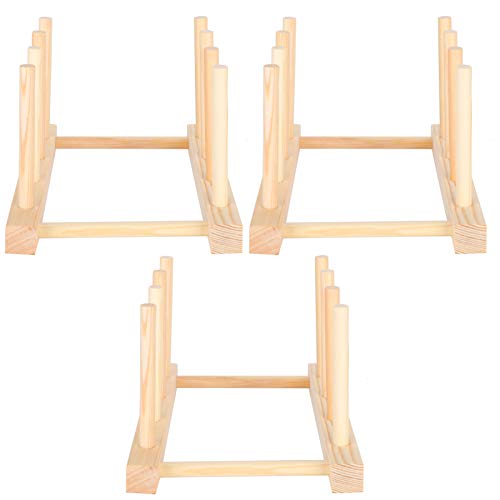 Wooden Plate Rack Organizer for Cabinet lid pots and Pans Dish Drying Vertical freestanding Racks Cutting Board Pot Holder Wood innerneed Bamboo Stand Cups Gadsby Kitchen