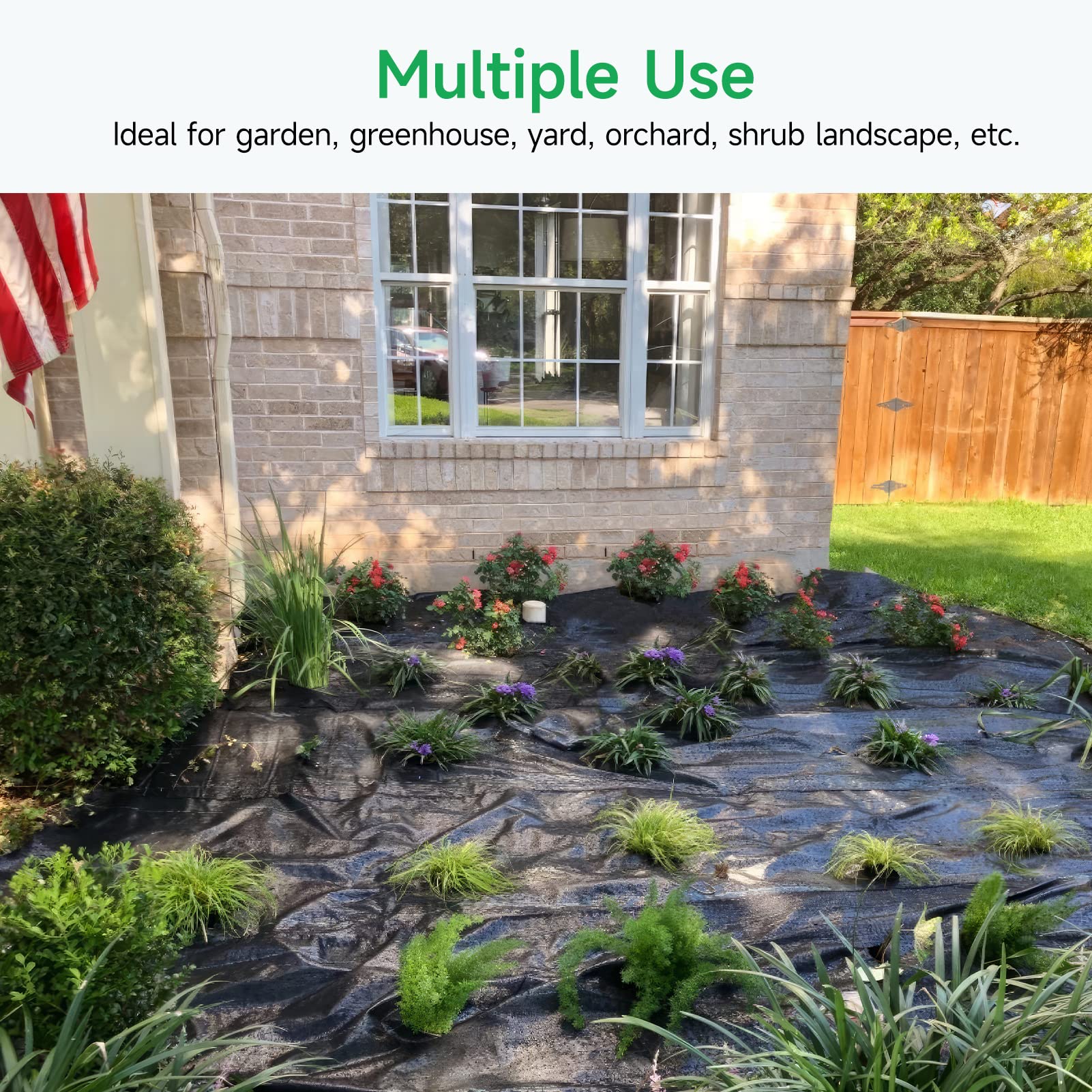 GreatBuddy 5oz Weed Barrier Landscape Fabric 4x100ft, Dual-Layer Heavy-Duty Landscape Fabric for Garden, Greenhouse, Pathway, Orchard Weed Control, Easy to Set-up