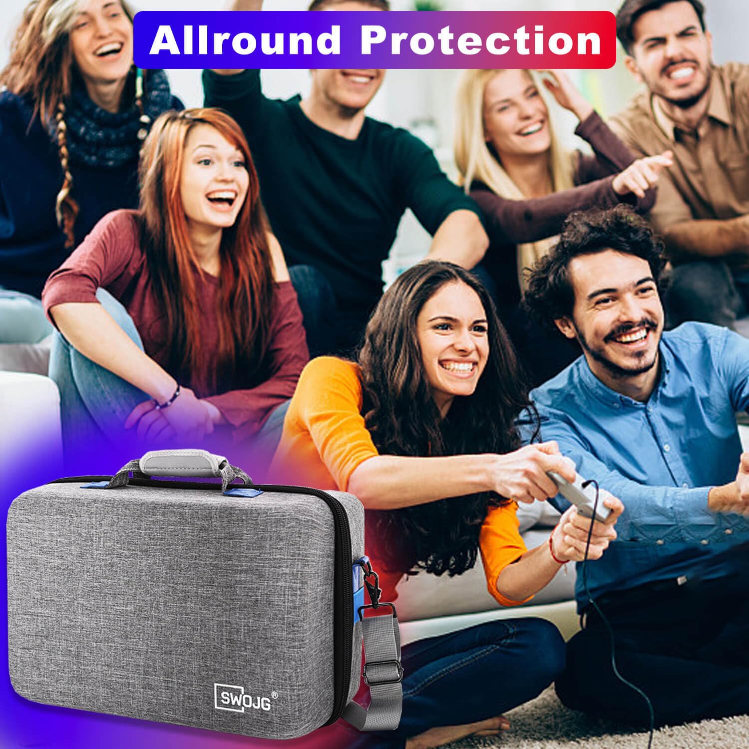Hard Shell Carrying Case for PS5, Travel Case Compatible with PS5 Console Controller, Protective Storage Bag for Playstation 5 Disk Digital Edition, Headset, Base and Game Accessories, Shockproof