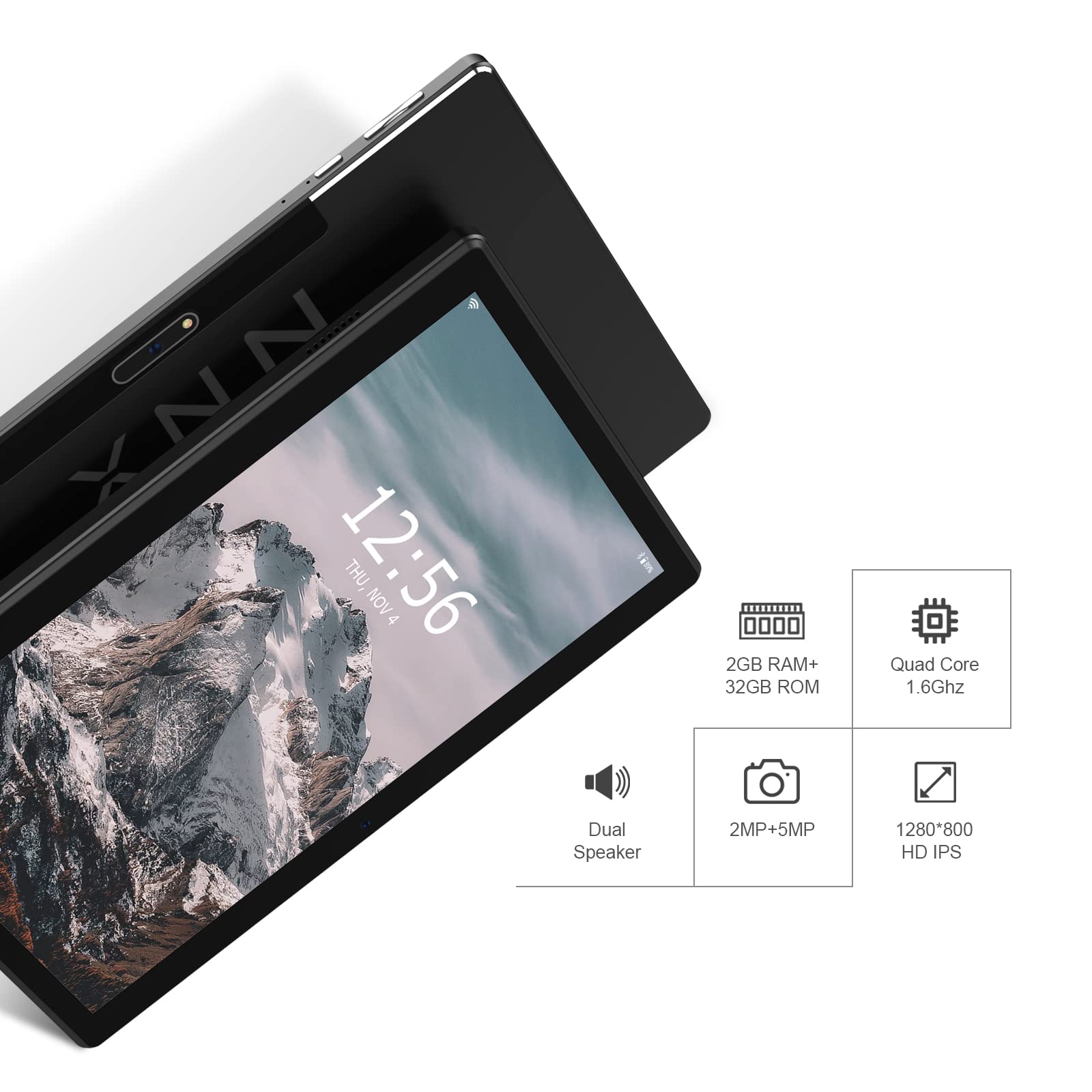 XNN Tablet 10 Inch, Android Tablets, Quad-Core Processor, 32GB ROM 128GB Expand,2+5MP Camera,IPS HD Touch Scree, 6000mah Battery, WiFi Bluetooth, 2023 Powerful Performance Tablet Computer(Black)