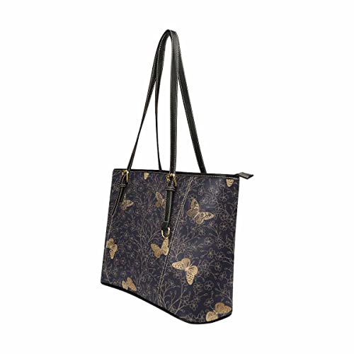 InterestPrint Print Flower and Butterflies Womens Handbag Ladies Purses Shoulder Bags Tote Bag