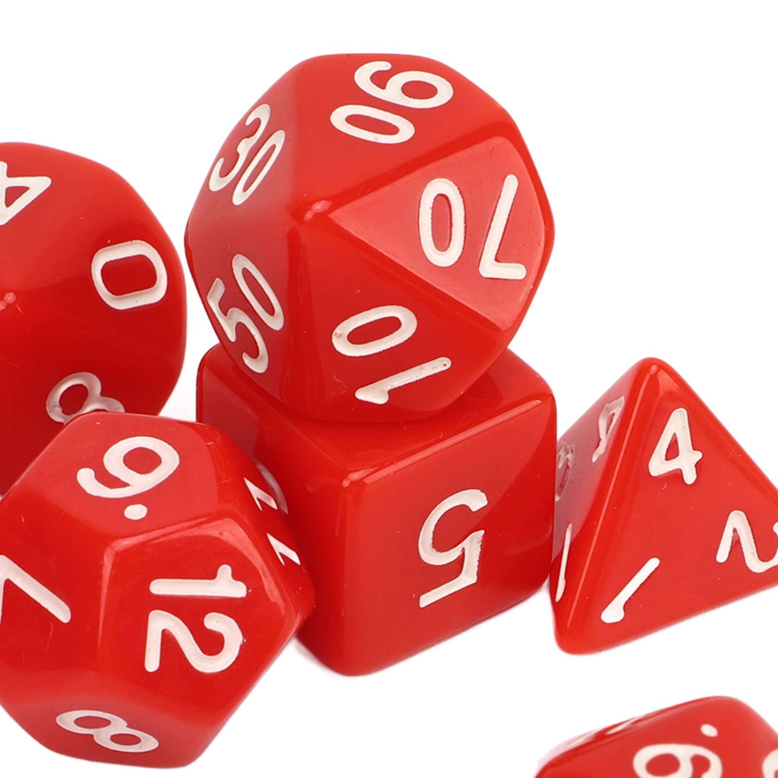 Naroote Polyhedral Dice Antirust Waterproof Multisided Dice Set 21pcs Portable Practical for Board Games (Red)