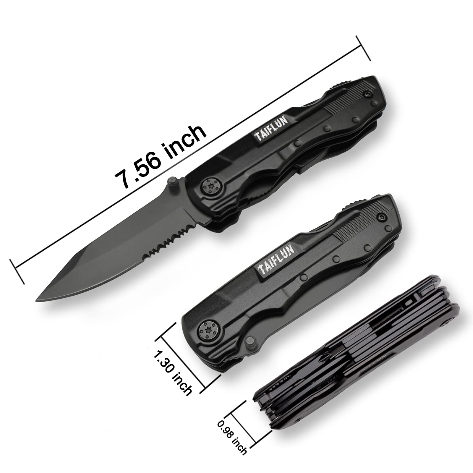 Multitool Pocket Knife for Men Women Guys, Multi Tool Cool Utility Folding Tactical Knives for Camping Fishing Hiking Hunting Outdoor Bushcraft