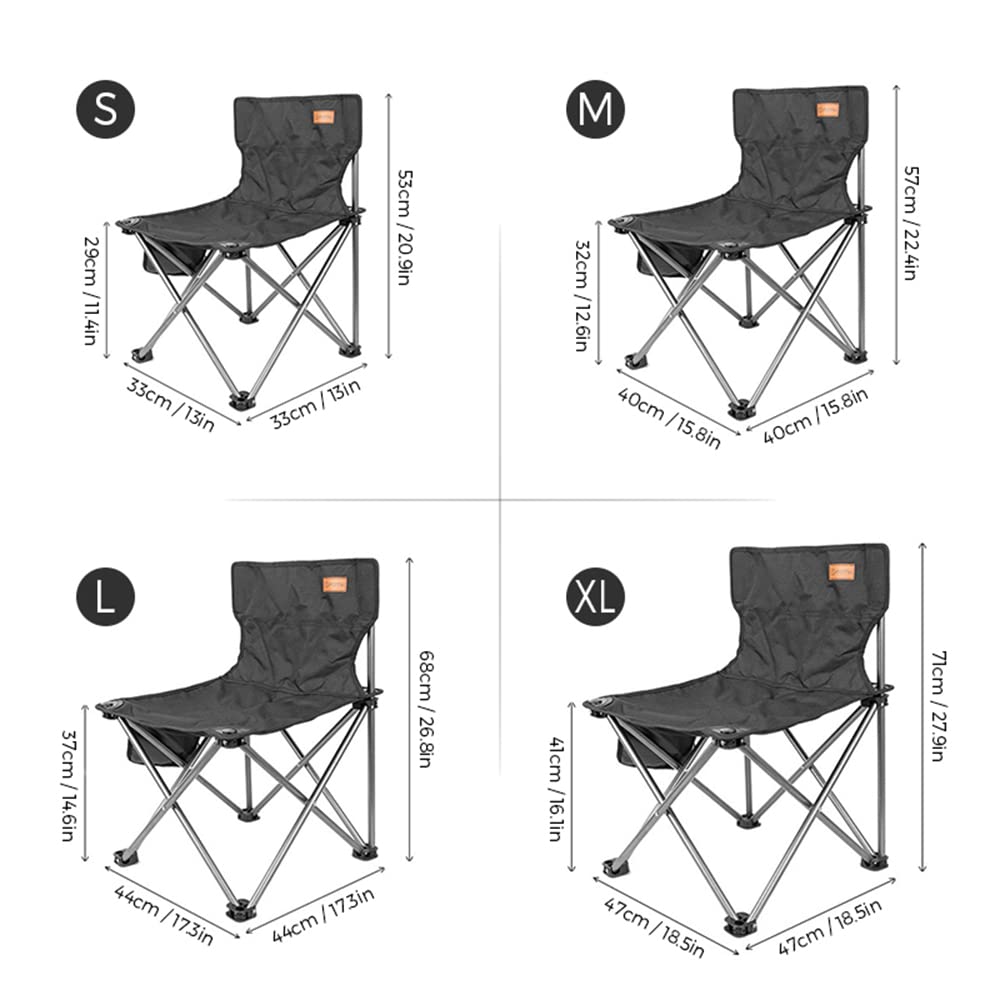 LIXADA Portable Folding Camping Chair with Carrying Bag for Outdoor Camping Hiking Fishing Picnics