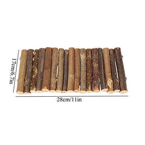 Tnfeeon Hamster Bridge, Wooden Bridge Ladder House Small Animal Chew Toy for Reptile Rodents(M)