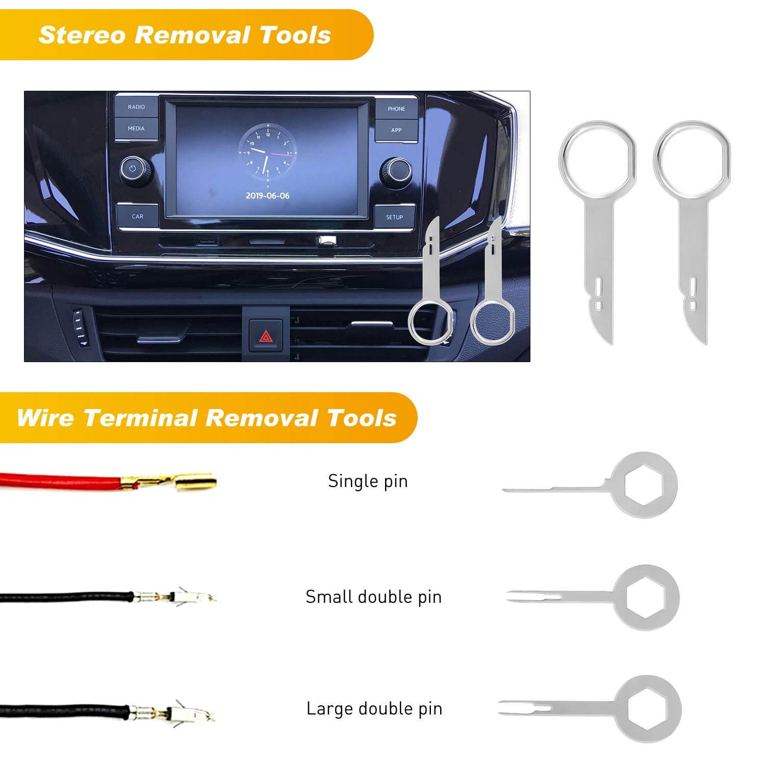 GOOACC 19Pcs Trim Removal Tool Set Panel Fastener Clips Removal Automotive Plastic Upholstery Pliers Removal Install Removal Car Tool with Storage Bag for Trim Panel Audio Clip Pliers Terminal-Green