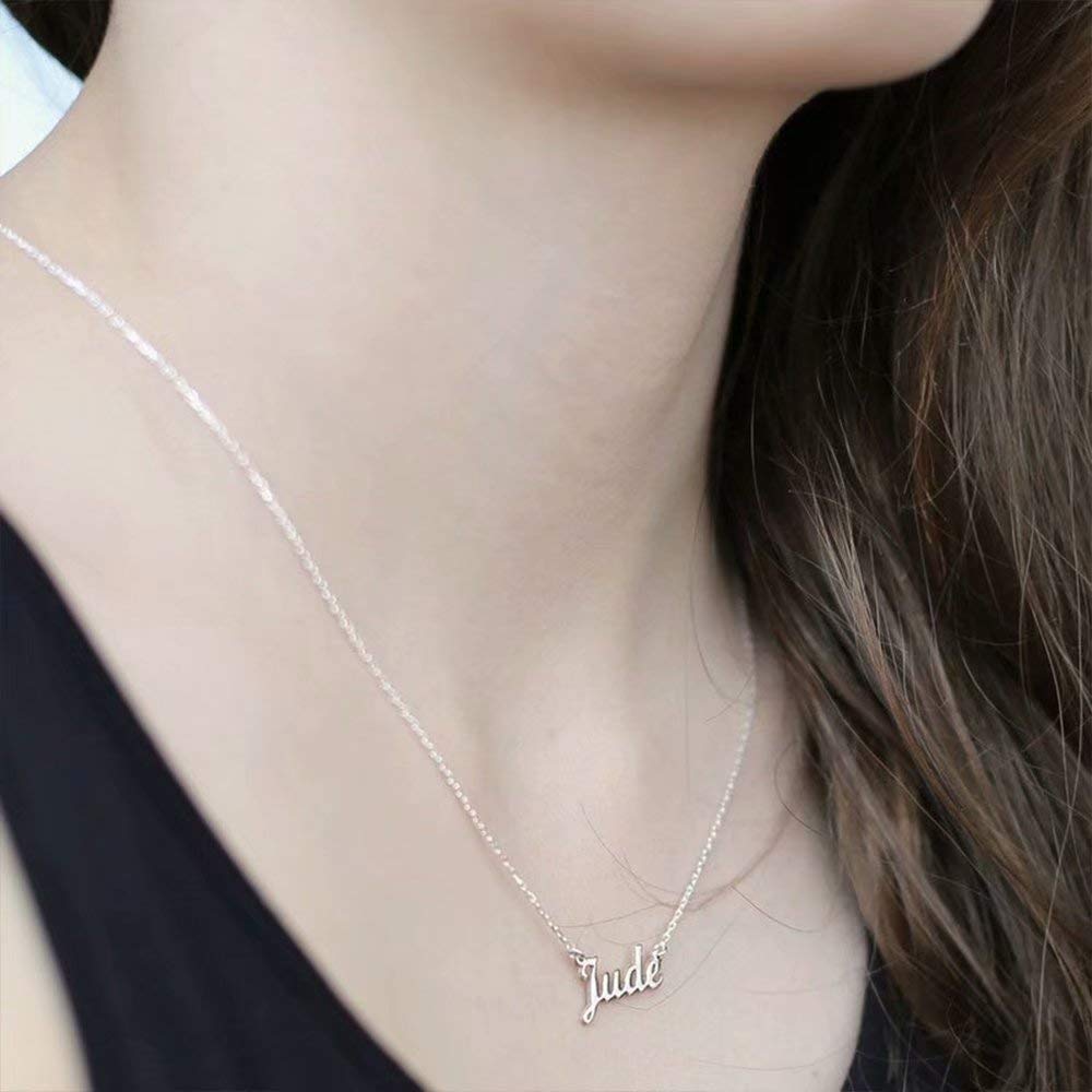 Hidepoo Jasmine Necklace - 18K Gold Plated Name Necklace Jasmine for Women Jewelry