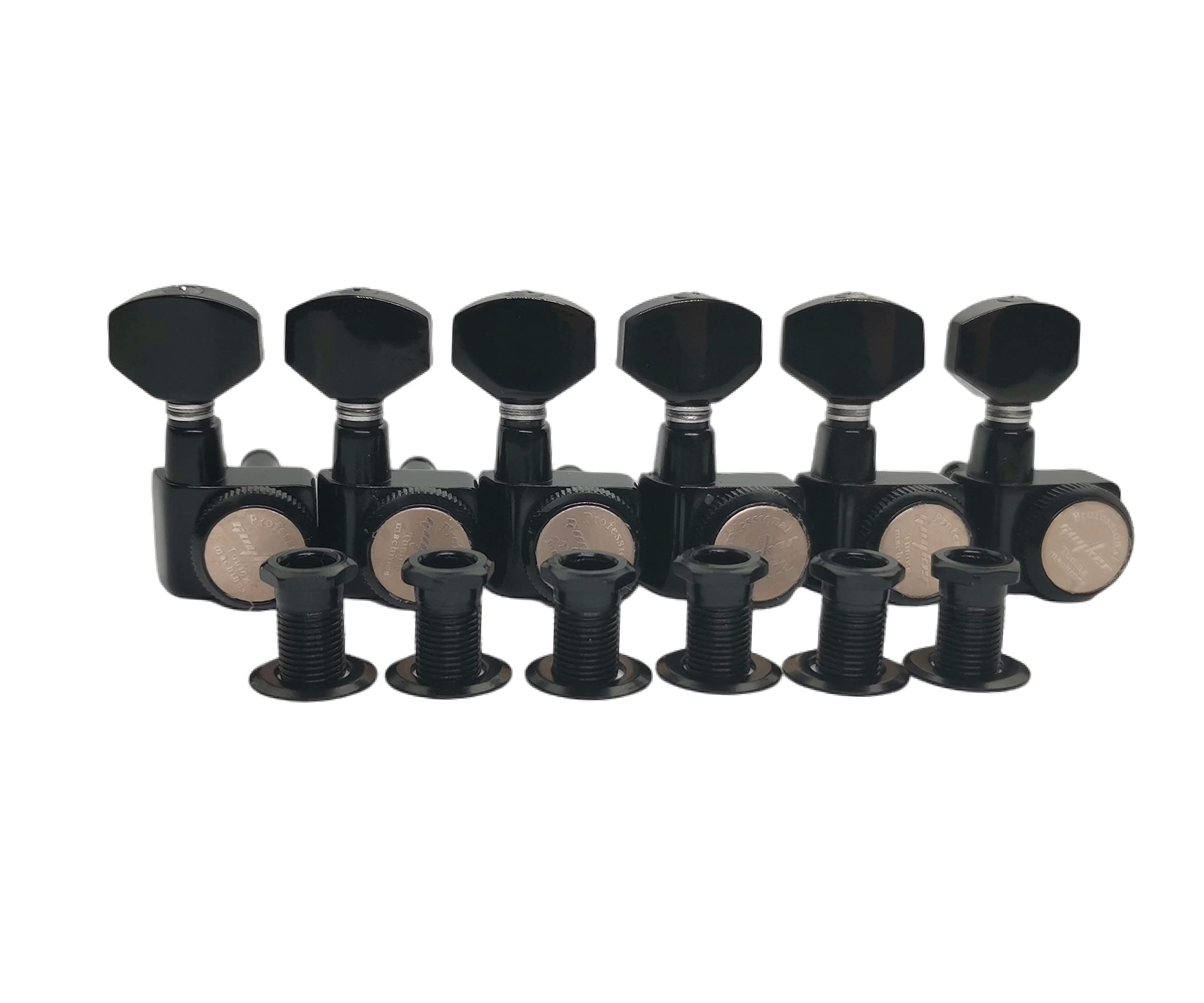 Guyker Guitar Locking Tuners (6 Right Handed) – 1:18 Lock String Sealed Tuning Key Pegs Machine Heads Set Replacement for Electric, Folk or Acoustic Guitars – Chrome PRO