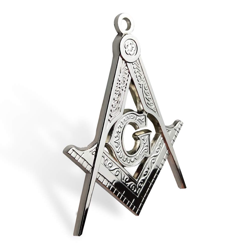 Imasoner Masonic Collar Jewel with Square & Compass Symbol Large Freemason Jewel Pendent Silver Plated