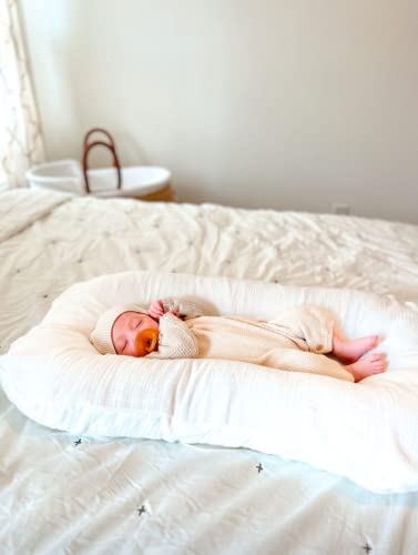 NoomiNest Baby Lounger Cover ONLY | 100% Muslin Cotton (Pure White)