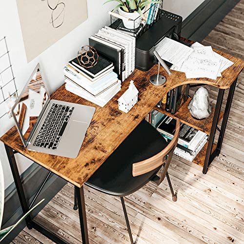 IRONCK Computer Desk Corner Table with Shelf, 47" Small L Shaped Desk for Home Office, Writing Workstation, Space-Saving, Easy Assembly