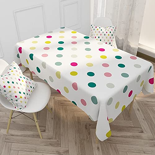 Nordic Style Colorful Dots Tablecloth Dinner Table Cloth Waterproof Rectangular Table Cover for Kitchen Living Room Mantel Mesa A4 140x210cm