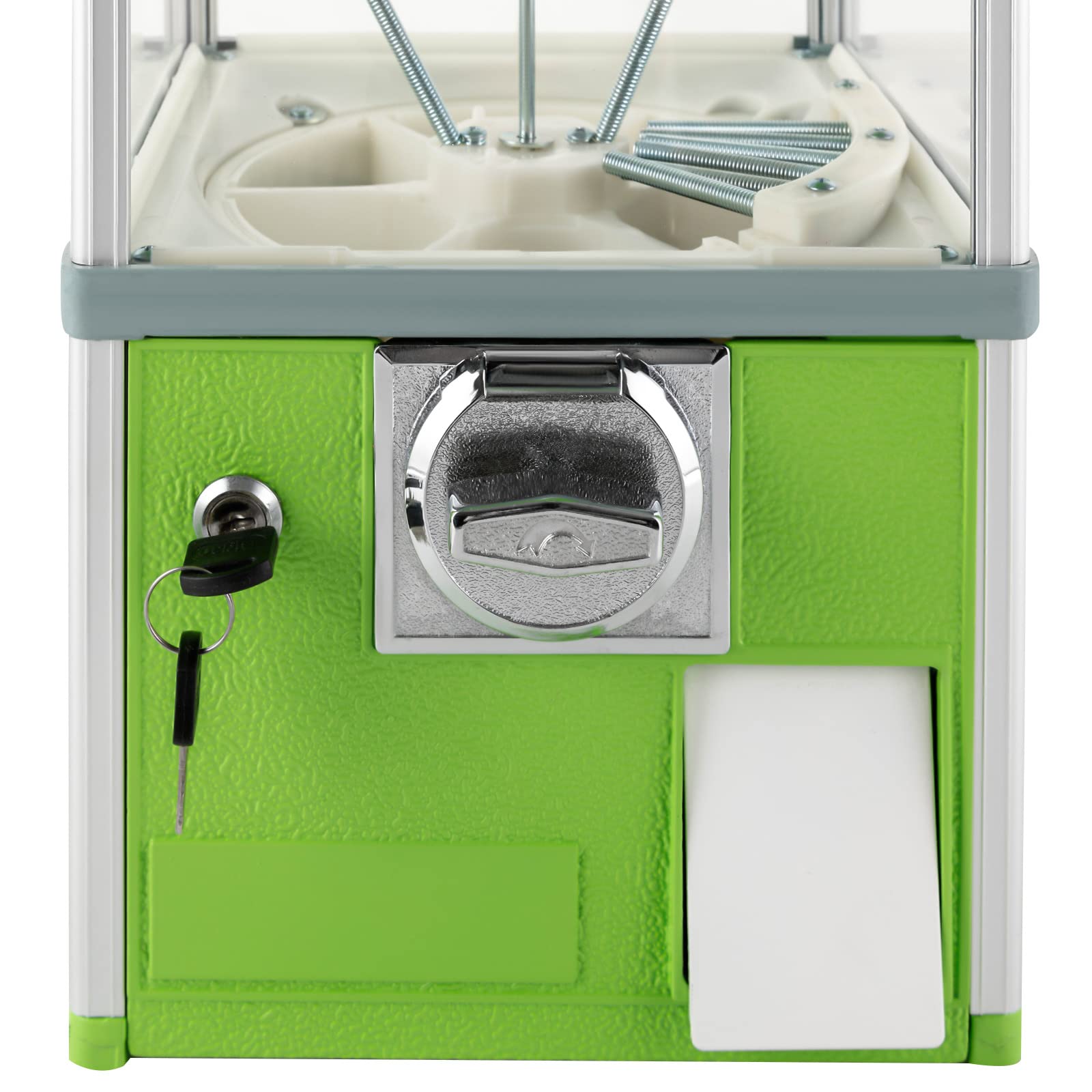Green Vending Machine with Lock, Candy Gumball Machine, Large exit with Baffle, Suitable for 1.77-1.97 inches of Capsule, for Retail Stores, Game Stores, Park