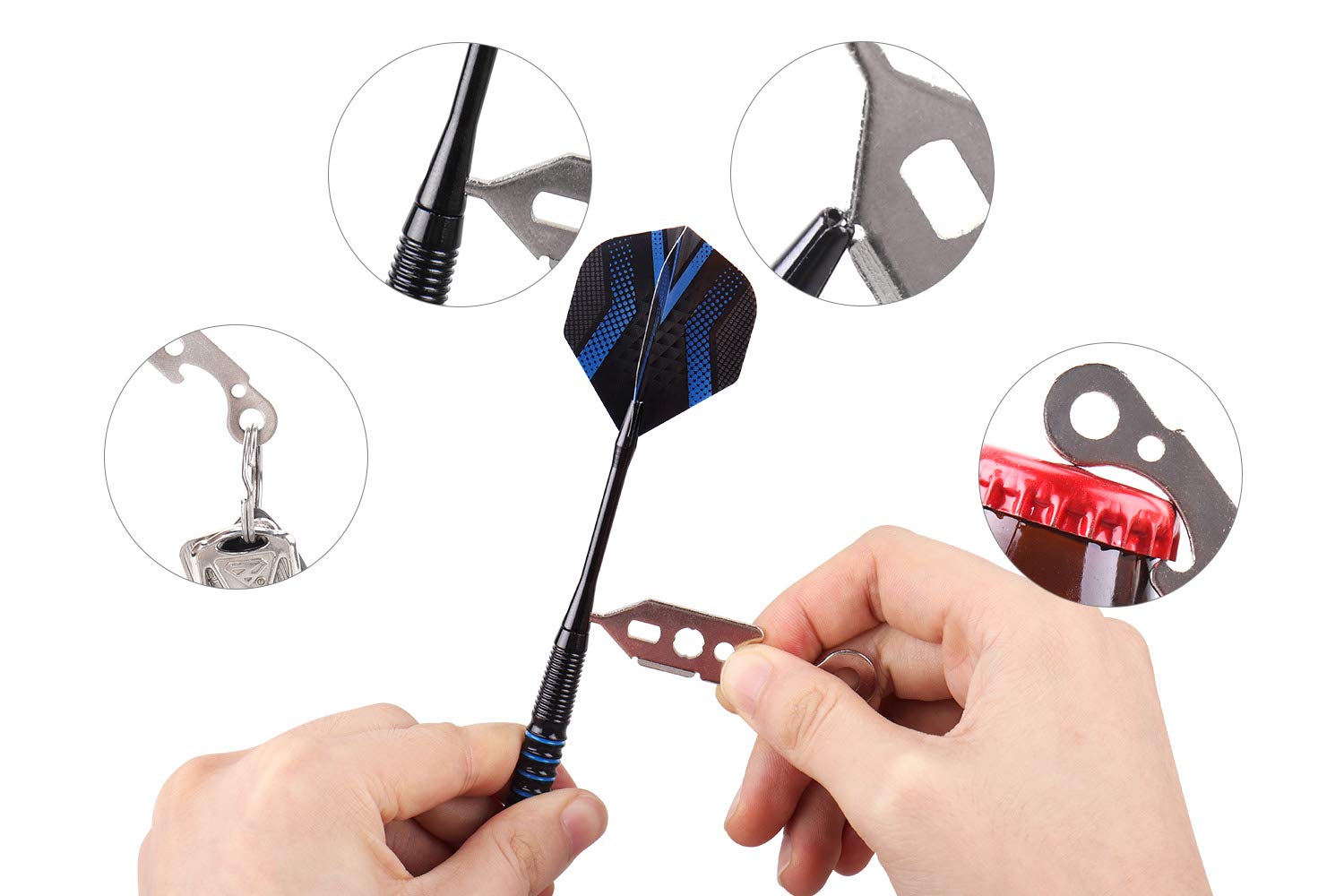 Grebarley Darts Steel Tip Set Professional for Dartboard 4 Sets 54 Pcs 20 22 Grams with 9 Extra Flights Tool Kit O Rings Ebook