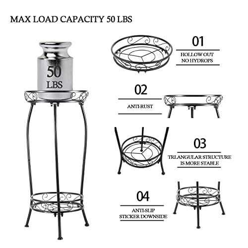 Kavlium Plant Stand Indoor Outdoor 2 Tier 27.1 inch Multiple Plant Rack