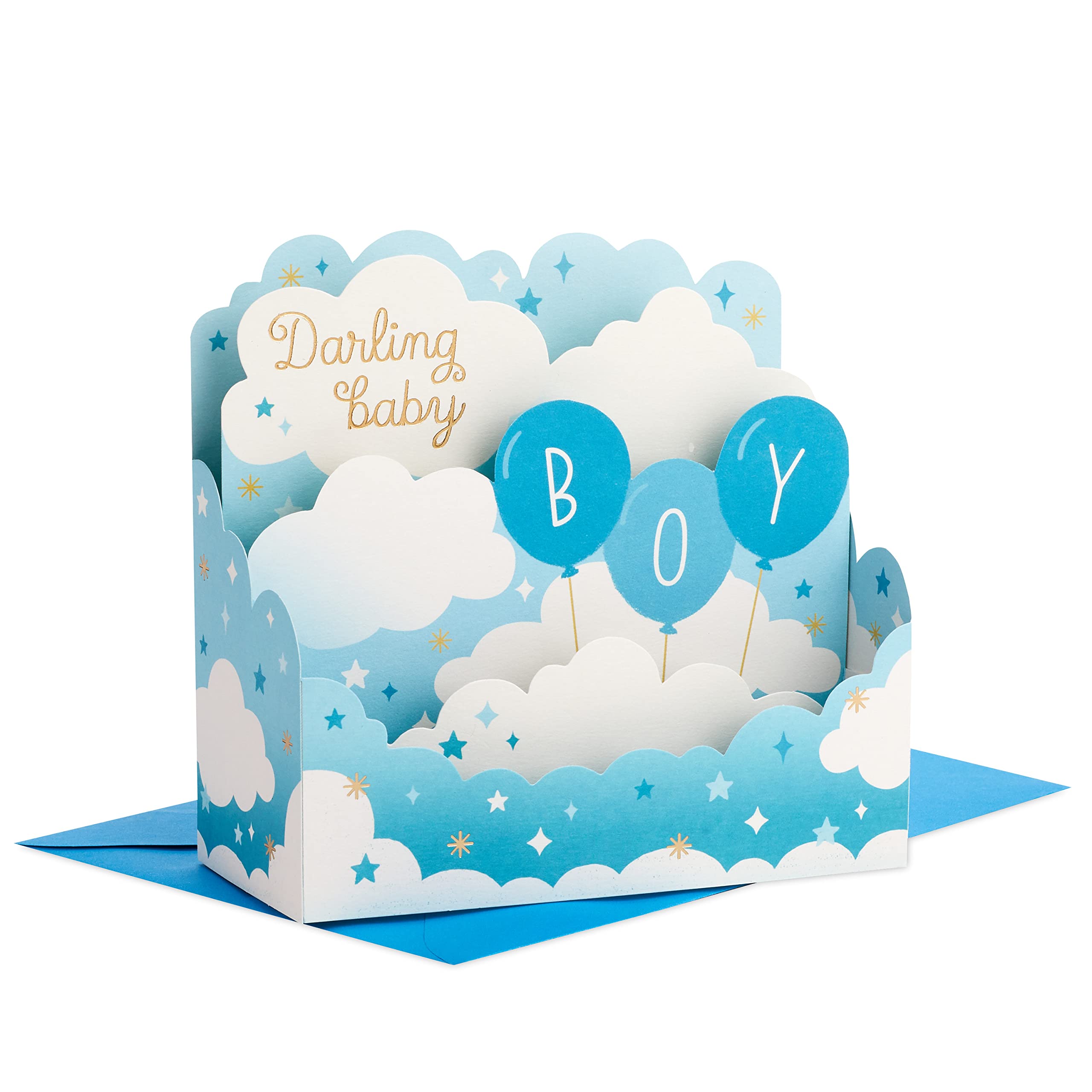 Hallmark Paper Wonder Pop Up Baby Shower Card for Baby Boy (Nursery