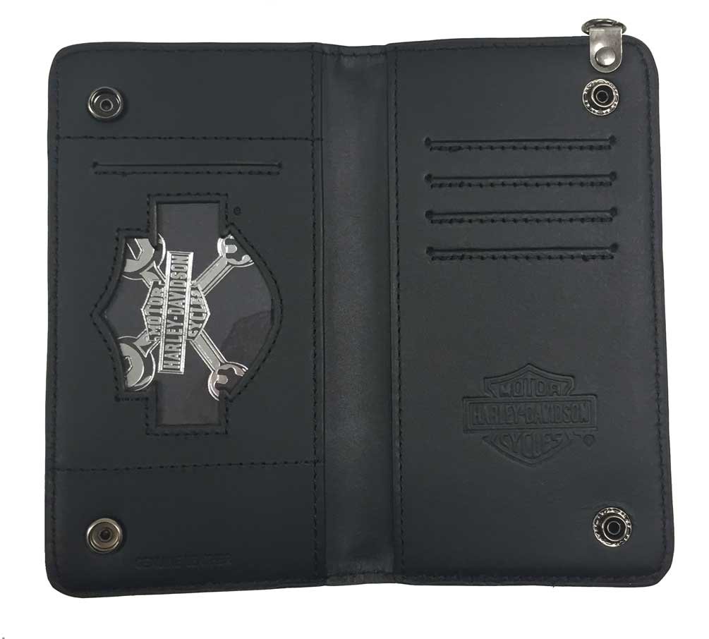 Harley-Davidson Men's Danger Zone Genuine Leather Biker Wallet HDMWA11215-BLK