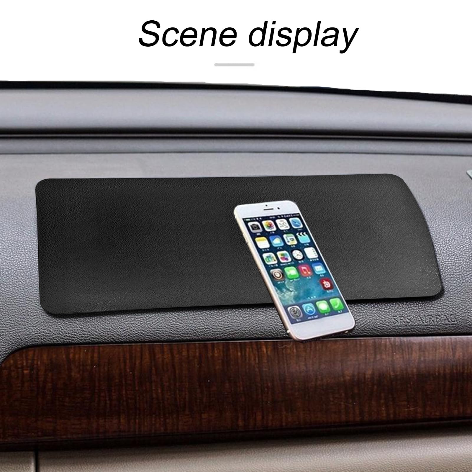 hill froeistung 2pack Sticky Upgraded Anti-Slip mat - Non-Slip Rubber, 10.6 X 5.9 Inches - Universal Car Dashboard Sticky Mat for Phone, Sunglasses, Keys - Black/Leather Pattern - 27 * 15cm