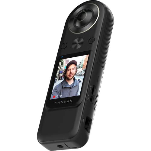 KanDao QooCam 8K Enterprise 360 Camera (247129) + 64GB Card + Adjustable Selfie-Stick + Small Bag + USB-C to HDMI Cable + USB-C Adapter + Network Cable + Straps + Cleaning Kit