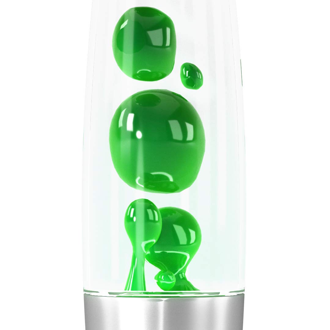 Irvy Motion Lamp - Beautiful Liquid Entertaining Tabletop Lamp for Adults and Kids - 13.5 Inches White Clear Liquid with Silver Base Decorative Lights, Gift for Christmas and Birthday (Green)