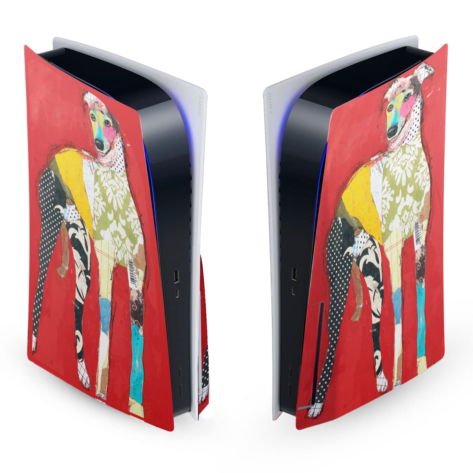 Head Case Designs Officially Licensed Michel Keck Greyhound Art Mix Matte Vinyl Faceplate Sticker Gaming Skin Case Cover Compatible with Sony Playstation 5 PS5 Disc Edition Console