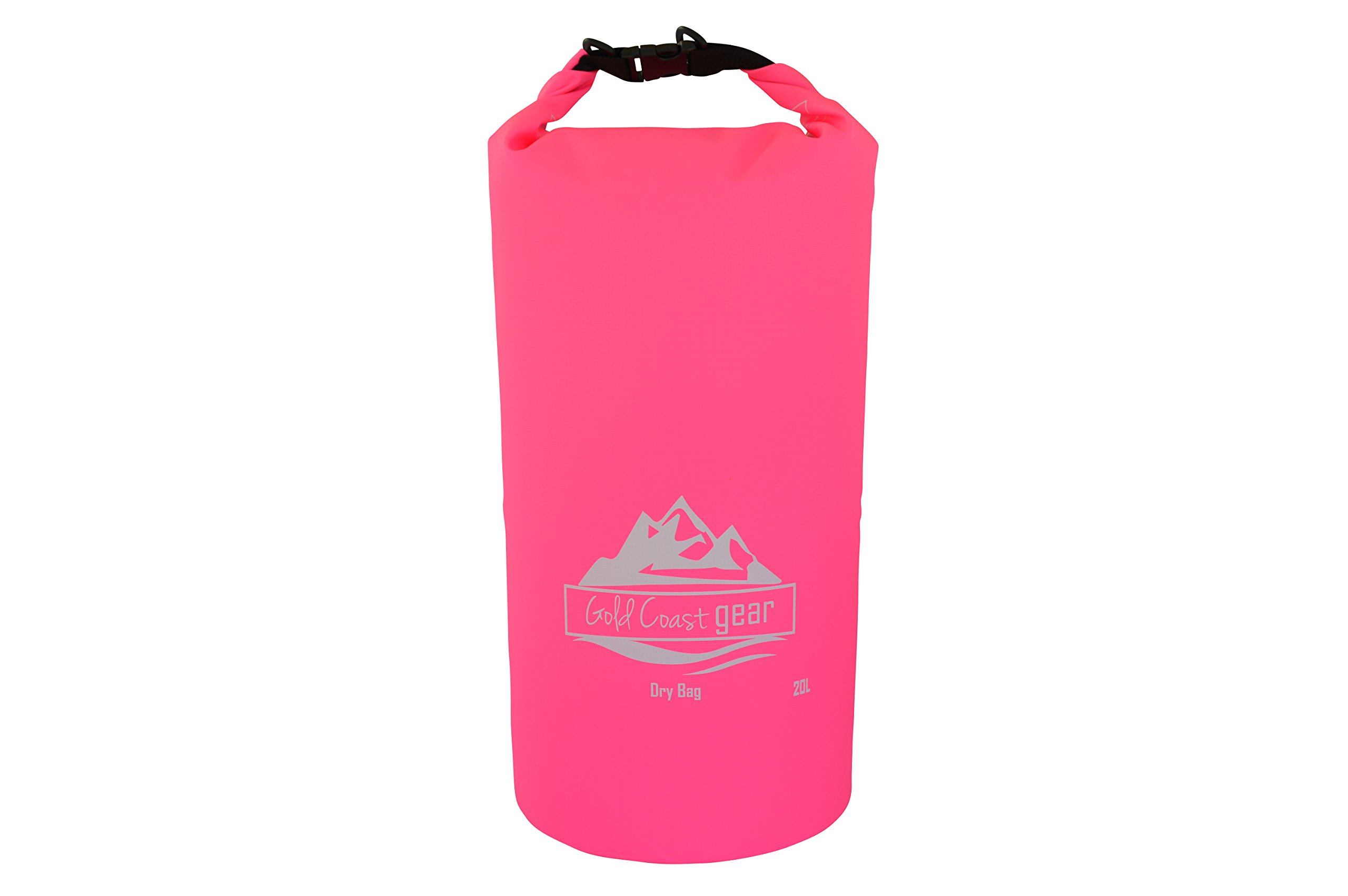 Gold Coast gear Dry Bag Waterproof Sack Multiple Sizes with Shoulder Strap (Pink, 20L)