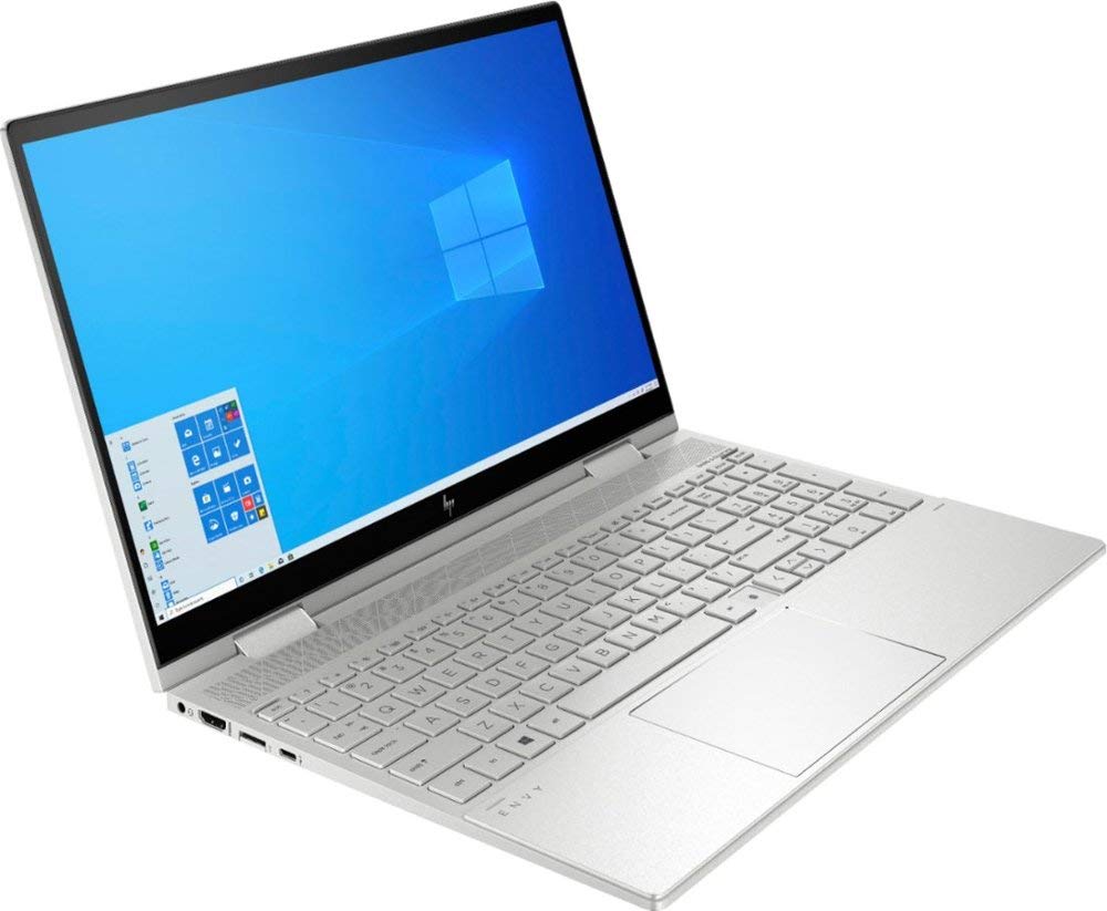 HP Envy x360 2-in-1 Laptop, 15.6" Full HD Touchscreen, 10th Gen Intel Core i7 Processor, 12GB Memory, 512GB PCIe NVMe SSD, Wi-Fi, HDMI, Backlit Keyboard, Windows 10 Home, Silver (i7-1065G7 Processor)
