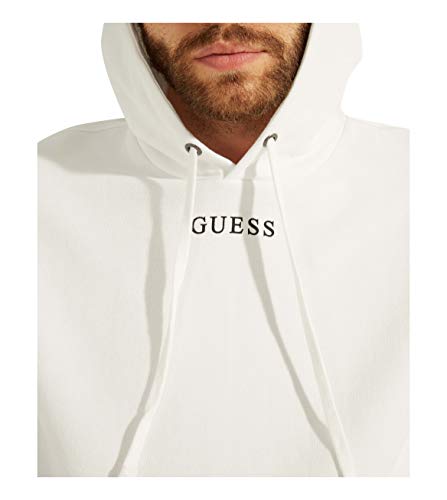 GUESS Men's Essentials Roy Hoodie, Pure White, Large