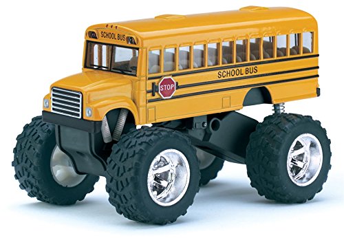 π KiNSFUN 5" Monster School Bus Die Cast Metal Model Toy Car w/ Pullback Action